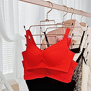 LIYZWJY Metal Hanger Saving Hangers Closet Organizer for Tank Tops,Bras,Cami,Strappy Dress,Bathing Suits,Belts (2pack)