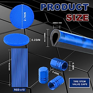Frienda 28 Pcs Car Accessories: 20 Pcs Air Conditioner Decoration Strip, 4 Non-Slip Silicone Cup Coasters, 4 Car Tire Valve Stem Caps (Blue)