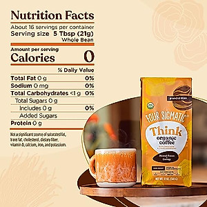 Dark Roast Organic Whole Bean Coffee by Four Sigmatic | Fair Trade Coffee Beans Coated with Lion's Mane, Chaga Mushrooms | Nootropic Mushroom Coffee for Enhanced Brain Function & Immune Support | 12oz