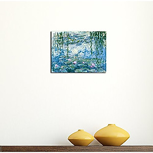 Wieco Art Water Lilies Floral Canvas Prints Wall Art by Claude Monet Famous Oil Paintings Flowers Reproduction for Kitchen Bedroom Bathroom Home Decor Modern Classic Landscape Pictures Giclee Artwork