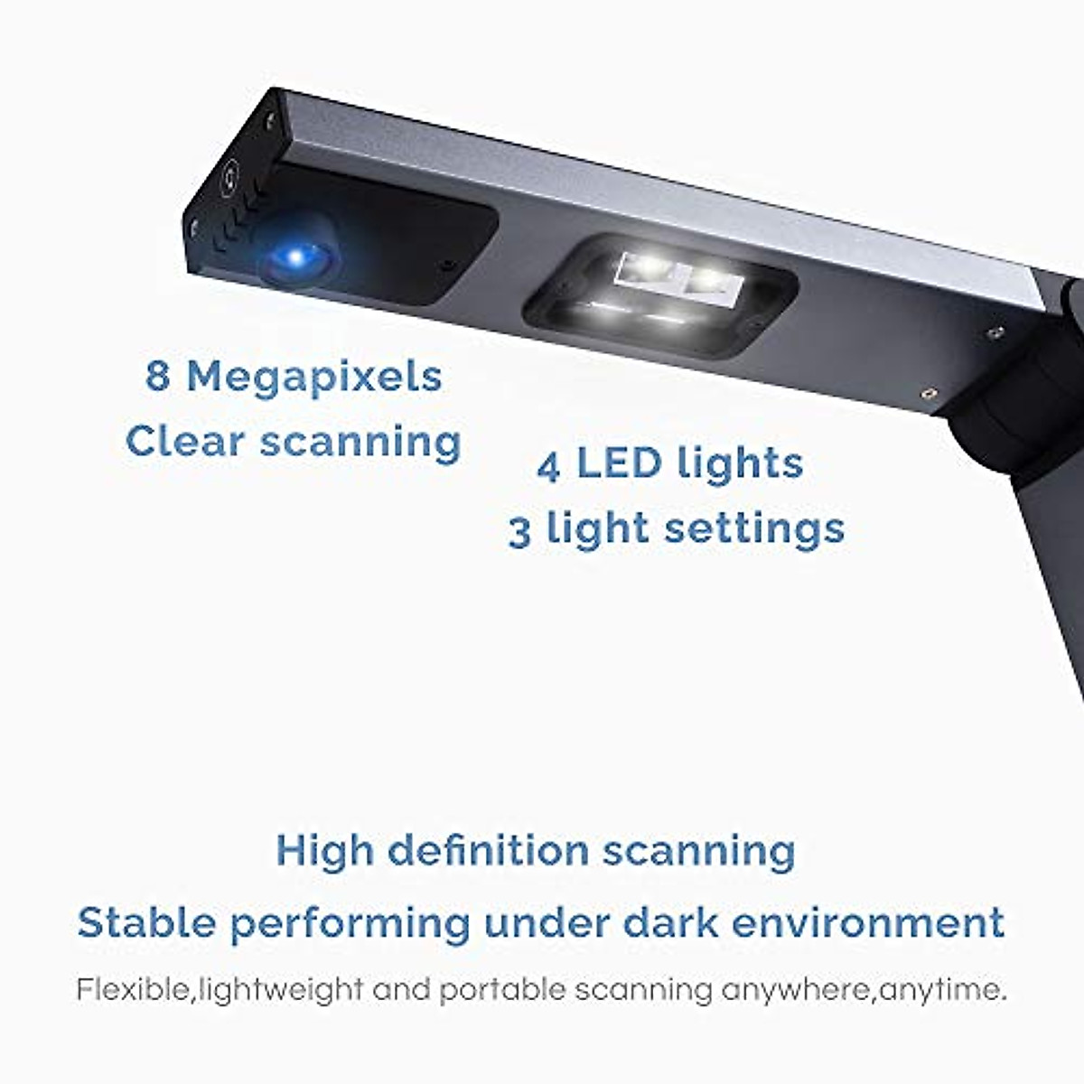 iCODIS Document Camera & Overhead Scanner X3: Portable 8MP High Definition Capture Size A3 Multi-Language OCR USB Doc Cam for Teachers Online Teaching & Students Distance Learning