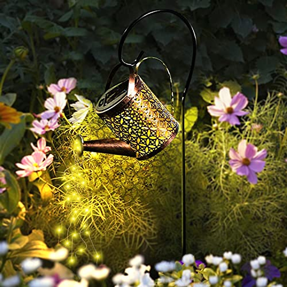 Light Solar Powered Watering Can with LED Light Solar Fairy Lights with Outdoor String Lights Hanging Solar Lantern Garden Decor Outdoor Lanterns Gifts Waterproof for Garden Patio Yard Pathway Walkway
