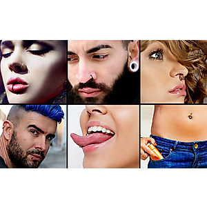 DJCIW 25PCS Mixed Body Piercing Needles, 12G 14G 16G 18G 20G Disposable Sterile Stainless Steel Piercing Needles for Ear Nose Navel Belly Nipple Tongue Lip Piercing