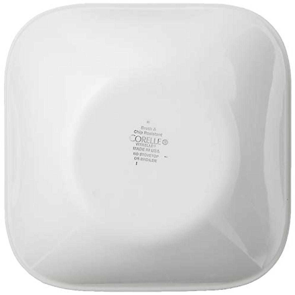 Corelle Vitrelle (22-Oz) Cereal Soup Bowls, Triple Layer Glass and Chip Resistant, Lightweight Square Dinnerware Bowl Set, Splendor, Black Banded, 6-Piece