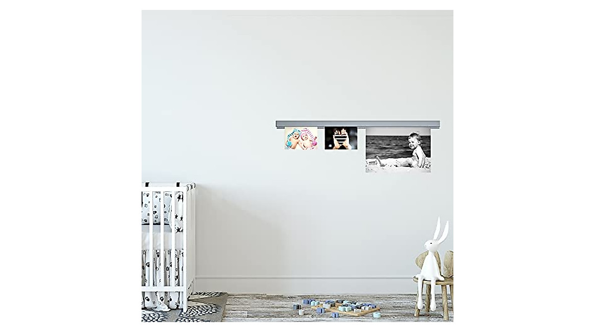 2x48-Inch Silver Art Display Rail for Kids Art & Photos