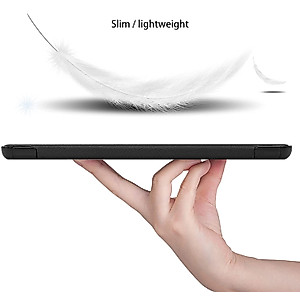 Case Compatible with for Amazon fire HD 10 2021 / HD 10 Plus Tablet Cases Auto Sleep Function Slim Light-Weight PU Leather Smart Tablet Shell Cover Foldable Stand Case Fit (Black)