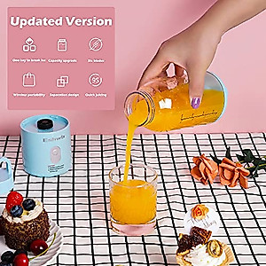 Eshwb Portable Blender,Personal Blender for Shakes and Smoothies, Mini Blender USB Rechargeable with 6 Blades, Handheld Blender for Sports Travel and Outdoors (Blue)