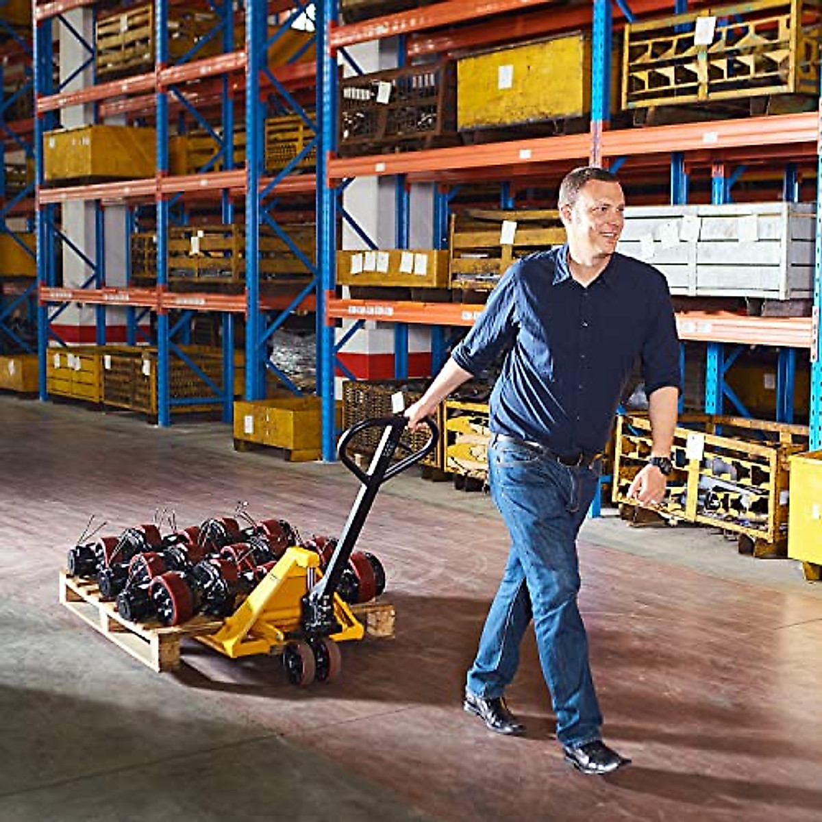 APOLLOLIFT Standard Duty Manual Pallet Jack Hand Truck 5500lbs Capacity 48" Lx21 W Fork Size