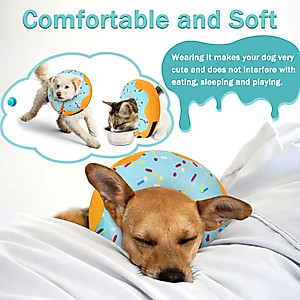 Recovery Donut Collar for Dogs & Cat,Inflatable Dog Cone Collar Alternative After Surgery,Soft Dog Cone for Large Medium Small Dog,Adjustable Dog Neck Donut Collar(Blue,Small)