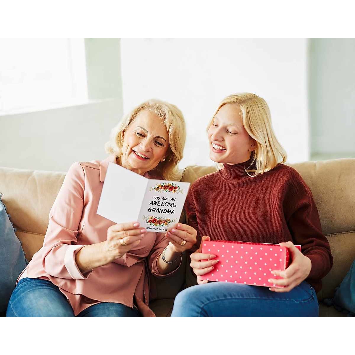 WaaHome Funny Mothers Day Card for Grandma Grandmother Nana, You Are An Awesome Grandma Mothers Day Gifts Card from Grandchildren, Grandma Nana Gift Card for Mothers Day Christmas Birthday