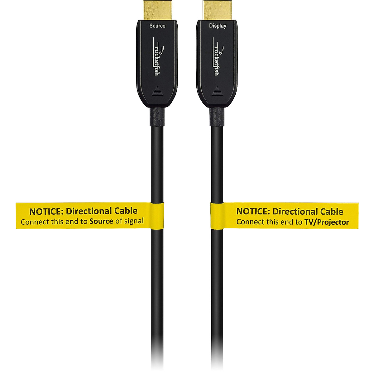 Rocketfish™ - 100' 4K UltraHD/HDR in-Wall Rated Active Fiber Optical HDMI Cable - Black