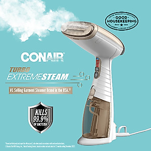 Conair Handheld Garment Steamer for Clothes, Turbo ExtremeSteam 1875W, Portable Handheld Design, Strong Penetrating Steam
