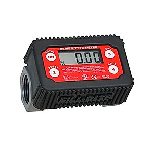 Fill-Rite TT10AB 2-35 GPM Inline Digital Turbine Fuel Meter,black/Red