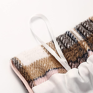 IDEALSANXUN Womens High Elastic Waist Maxi Skirt A-line Plaid Winter Warm Flare Long Skirt (Small, Long Pink 719)