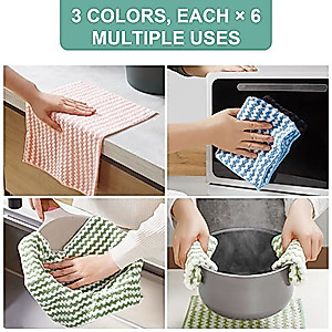 JOYMOOP Microfiber Cleaning Cloth, Kitchen Towels, Dish Rags for Dish Drying Washing, Absorbent Streak Free Lint Free Rags for Cleaning, Reusable and Washable Dish Towels-18 Pack,10"x10"