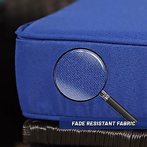 PAOLFOX 5 Piece Modern Patio Conversation Sets, Wicker Patio Furniture, Black/Blue