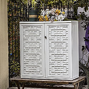 KINYING Resin Storage Cabinet with Doors and Shelves, 60 Gallon Indoor & Outdoor Deck Box Waterproof for Patio Furniture Cushions, Garden Tools, Pool Tools and Kids’ Toys (Off-White with 2 Shelves)