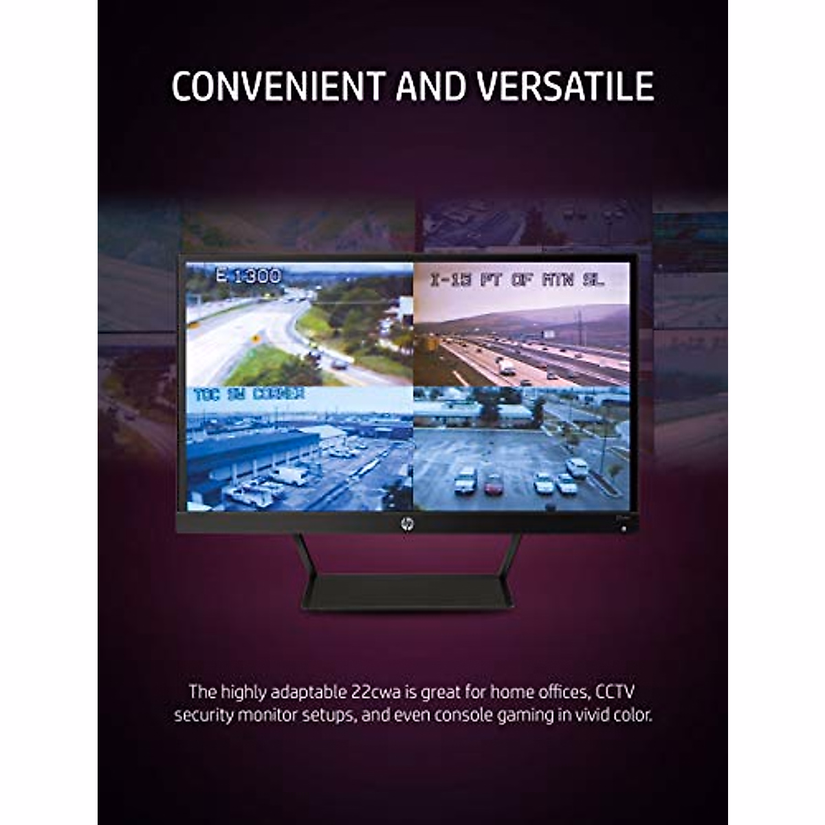 HP Pavilion 22cwa 21.5-Inch Full HD 1080p IPS LED Monitor, Tilt, VGA and HDMI (T4Q59AA) - Black