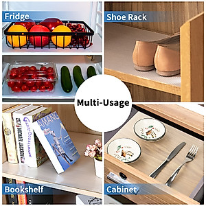 kekestar Shelf Liners for Kitchen Cabinets, Non-Slip Drawer Liner Non-Adhesive 12 Inches x 20 FT Waterproof Oil Proof Washable Refrigerator Mat Cupboard, White, 01