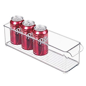 iDesign BPA-Free Plastic Pantry and Kitchen Storage, Freezer and Fridge Organizer Bin with Easy Grip Handles – 14.5" x 4" x 4”, Clear