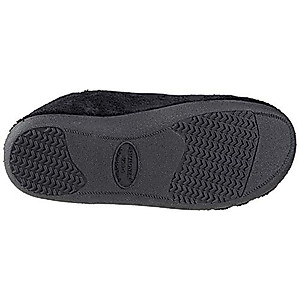 isotoner Men's Microterry Memory Foam Indoor/Outdoor Slip-On Slippers, Black, 11-12