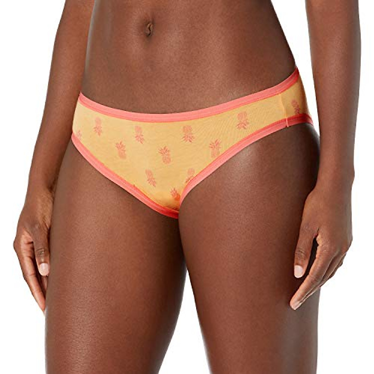 Amazon Essentials Women's Cotton Bikini Brief Underwear (Available in Plus Size), Pack of 6, Pineapple, Large