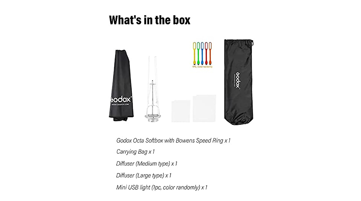 Godox 47" 120cm Octagon Softbox Kit, Octa Foldable Umbrella Softbox, SB ...
