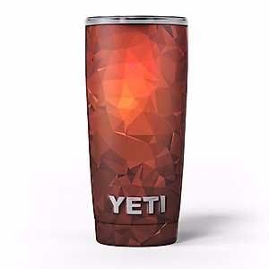 Design Skinz Red Orange Geometric V13 - Skin Decal Vinyl Wrap Kit Compatible with The Yeti Rambler Cooler Tumbler Cups