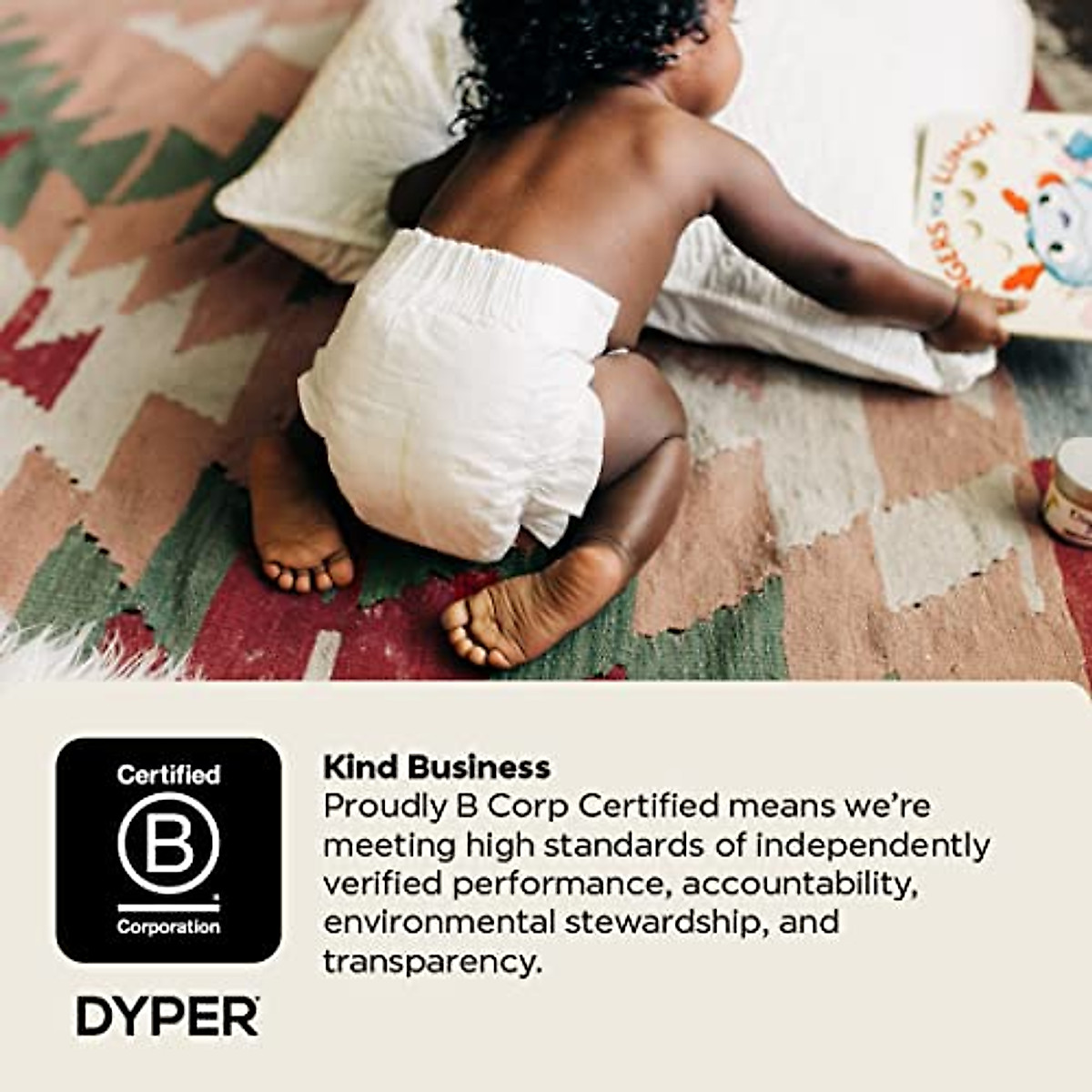 DYPER Viscose from Bamboo Baby Diapers Size 4 | Honest Ingredients | Cloth Alternative | Day & Overnight | Made with Plant-Based* Materials | Hypoallergenic for Sensitive Newborn Skin, Unscented