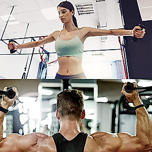 2 Pcs Resistance Bands Handle, Cable Machine Attachments Fitness Grips Strap Stirrup Handle with ABS Cores Silicon Grip for Gym Pilates Yoga Crossover Triceps Exercise