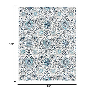 SAFAVIEH Madison Collection 8' x 10' Cream / Light Grey MAD600C Boho Chic Glam Paisley Non-Shedding Living Room Bedroom Dining Home Office Area Rug