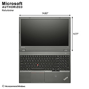 Lenovo ThinkPad T540P Laptop 15.6-inch Notebook, Core i5-4300M - HD Graphics 4600, Up to 3.1 GHz, 16GB RAM, 500GB SSD, Camera, Bluetooth, WiFi, Mini DP, VGA Windows 10 Pro(Renewed)