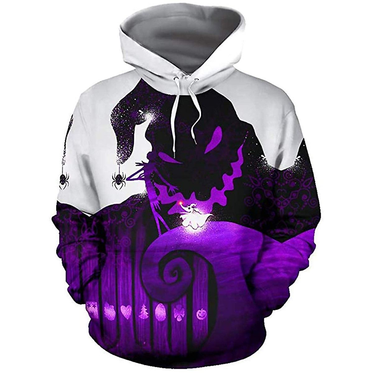 mlsjdger Unisex Nightmare Before Christmas Jack & Sally Novelty Hoodie 3D Print Sweatshirts Hoodie