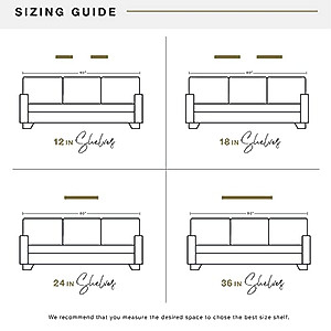 MCS Floating Shelf, Room Decor Wooden Shelf, White, 12 x 8 Inch, Set of 2