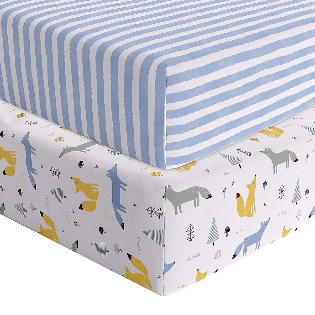 Featherhead™ 2-Pack Fitted Crib Sheets - 100% Cotton - 52" x 28" x 9" for Standard Crib and Toddler Mattress (Jersey Pink Polka)