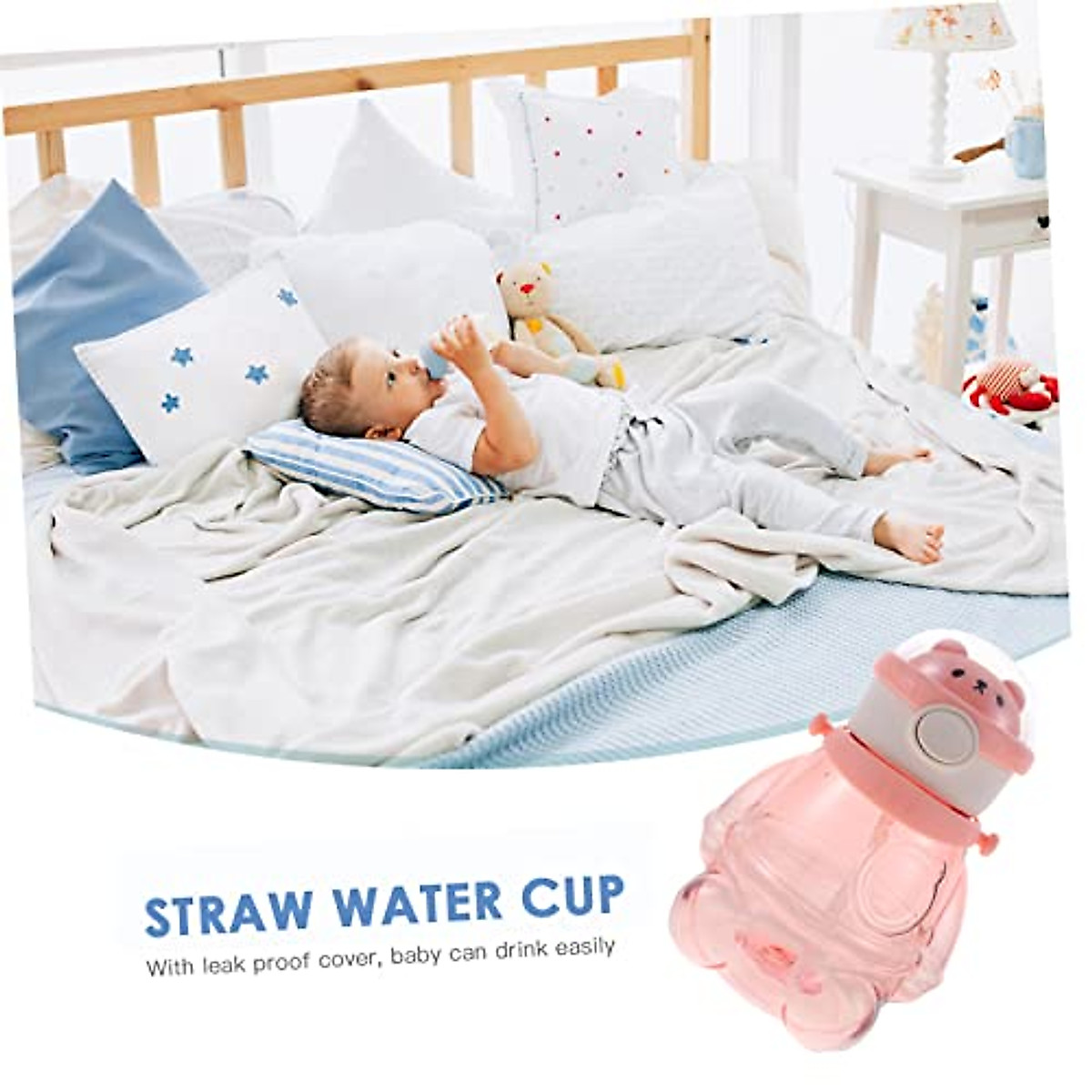 GAFOKI Space Bear Cup Sports Water Jug Water Cup Sports Water Bottle for Water Bottle with Straw Workout Water Bottle Large Water Bottle Fitness PC Diagonal Span Drinking Bottle