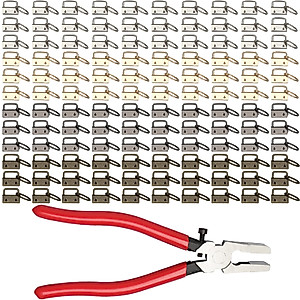 120 Pieces 1" Key Fob Hardware with 1 Key Fob Pliers Set Includeds 4 Colors Key Chain Hardware for Wrist Strap, Key Chain, Lanyard Keychain Making Hardware Supplies