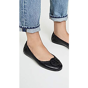 Tory Burch Women's Minnie Travel Ballet Flats, Perfect Black, 8 Medium US