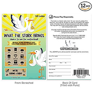 OneSquare 10pk- Pregnancy Announcement Scratch Off Lottery Tickets | Sentimental Mommy To Be, Baby Birth, Celebratory Invitation | Great for Family and Friends Memorable Scrapbooks and Keepsakes