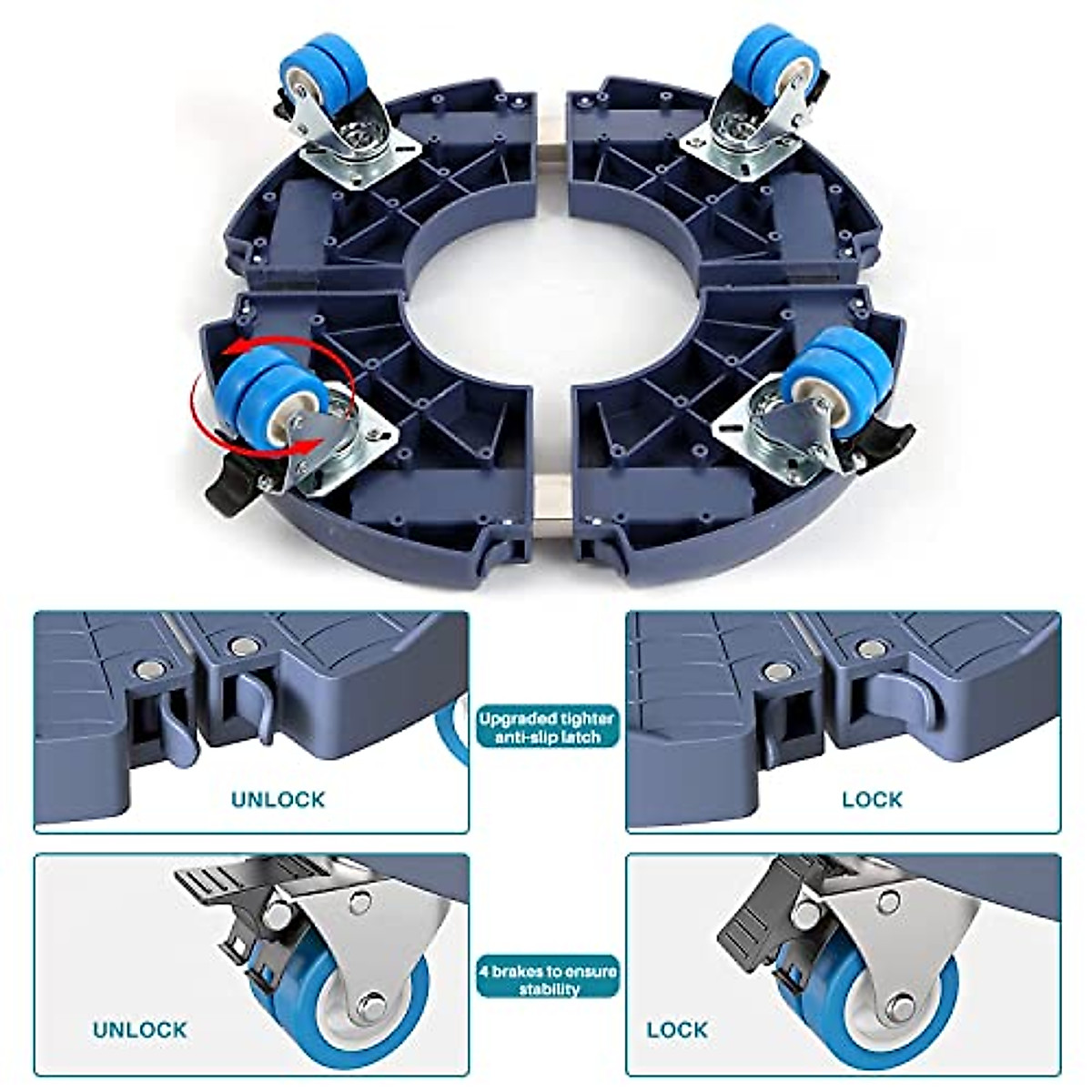 Senwow Plant Stand with Wheels, 15-22 Inch Adjustable Plant Caddy with Wheels Indoor Outdoor, Large Plant Cart Dolly with Casters for Flower Pot Garden Pot Mover