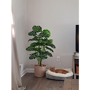 Aveyas 54'' Tall Large Artificial Monstera Deliciosa Plants, 4.5 Feet Faux Swiss Cheese Floor Plants Fake Tropical Silk Tree with Pot for Indoor Outdoor Office House Living Room Home Decor