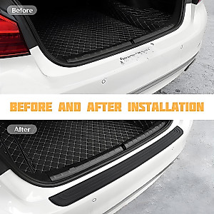 Osilly Car Rear Bumper Protector Guard, Anti-Scratch Trunk Door Protection Strip, Non-Slip Cargo Trunk Protective Guards, Universal Auto Exterior Accessories for SUV (Black, 40.9 * 3.5 inch)