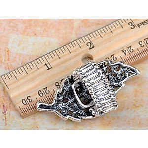 Alilang Womens Silvery Tone Emerald Peridot Green Crystal Rhinestone Leaf Stretchy Adjustable Ring