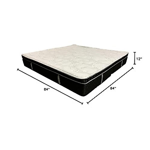 Triad Colossal 84x84 Mattress, 12" Graphite Memory Foam Wyoming King Mattress Cooling and Pressure Relieving, Plush Feel.