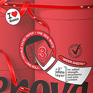 Renova Luxury Scented Colored Toilet Paper 6 Jumbo Rolls 3-Ply-180 Sheets Red, 1 Count (Pack of 1) (renmaxirtp6)