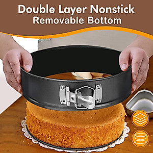 Molgree Springform Pans, 3pcs (7" 9" 11") Nonstick Leakproof Cheesecake Pan Springform Pan Set with Removable Bottom, Spring Form Pans Round Cake Pans Sets for Baking with 60 Parchment Paper