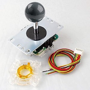 Sanwa GT-Y Octagonal Gate + SANWA JLF-TP-8YT Original Joystick Gray - for Arcade Jamma Game 4 & 8 Way Adjustable, Compatible with Catz Mad SF4 Tournament Joystick (Gray Ball Top) S@NWA