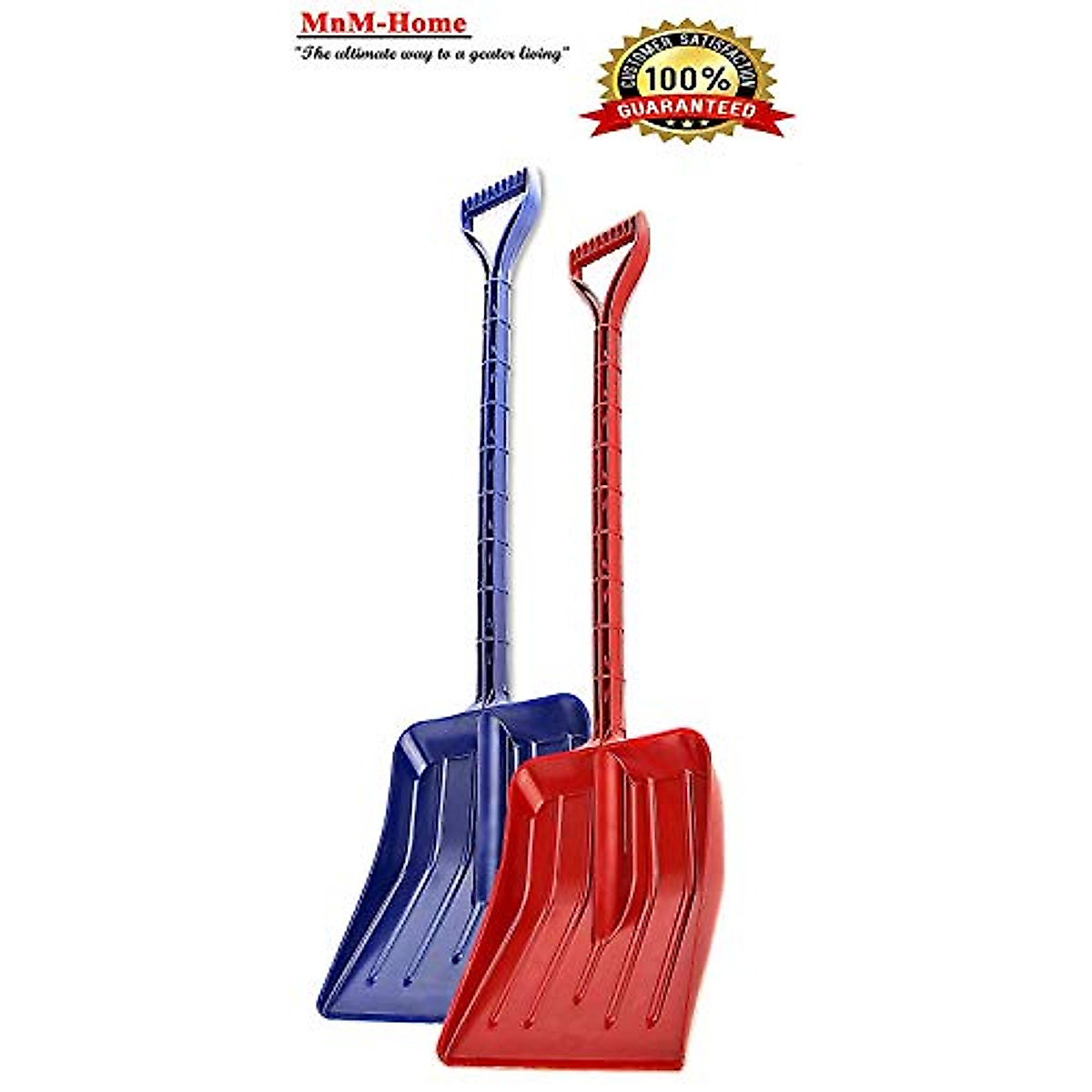 MnM-Home Extra Strong One Piece Construction, Kids/Toddler Plastic Snow – Beach Sand Shovel. Two Set, Red-(Girl) Blue-(boy). (2, Multi)