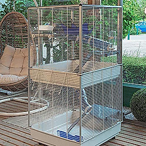Ferplast Ferret Tower Two-Story Ferret Cage | XXL| Ferret Cage Measures 29.5L x 31.5W x 63.4H - Inches