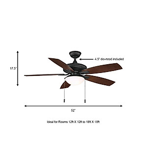 Hampton Bay Gazebo III 52 in. Indoor/Outdoor Natural Iron Ceiling Fan with Light Kit YG836A-NI